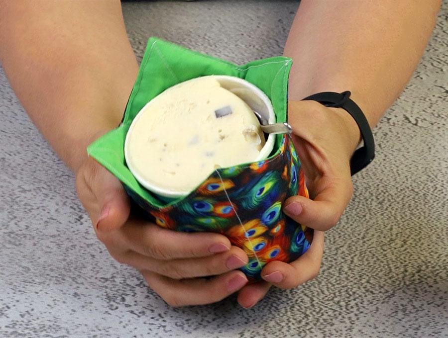Pint Ice Cream Cozy Pattern and Tutorial, Pint Ice Cream Cosy Sewing ...