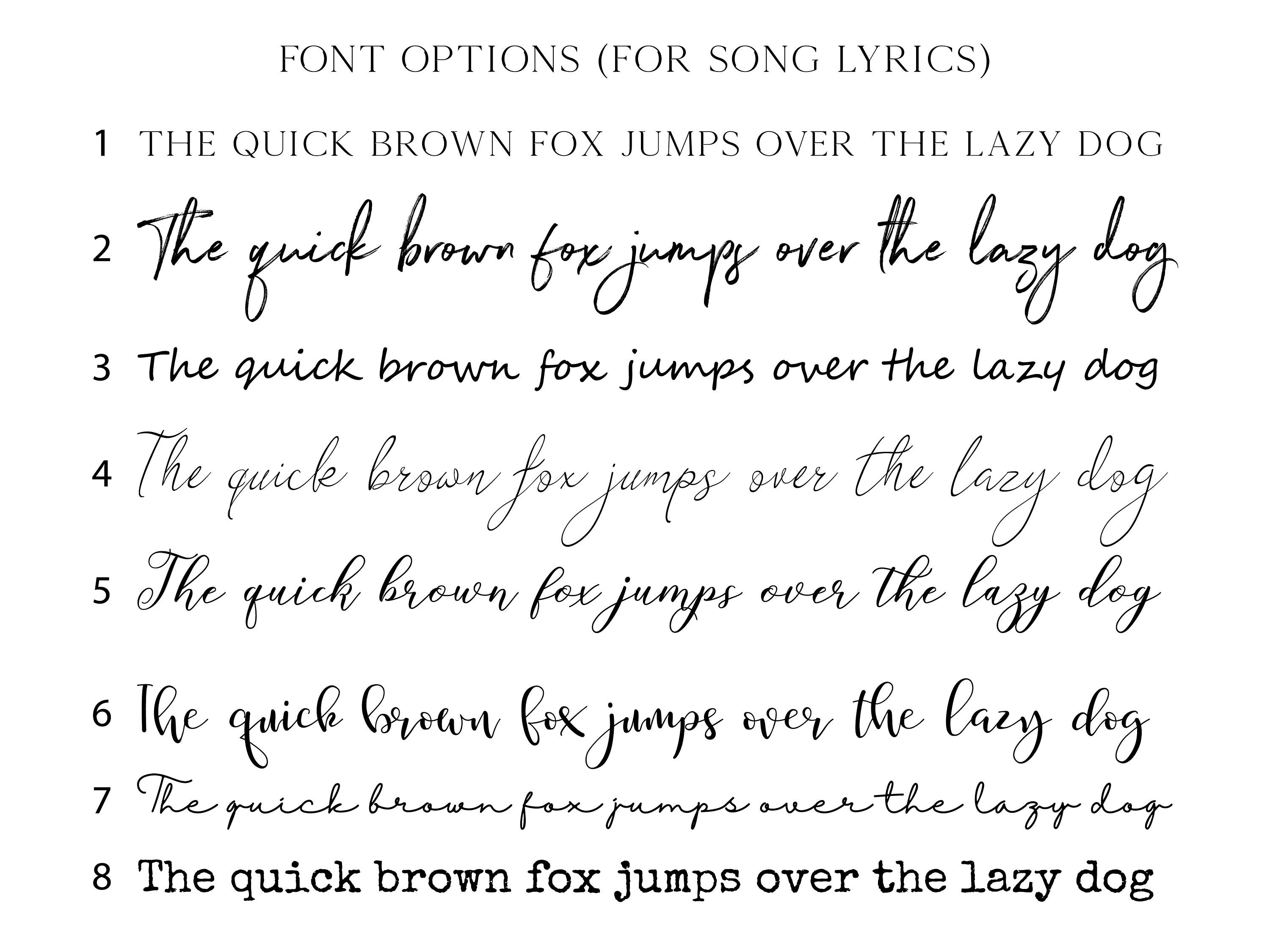 Custom Song Lyric Print Wedding Song Wall Art Paper - Etsy