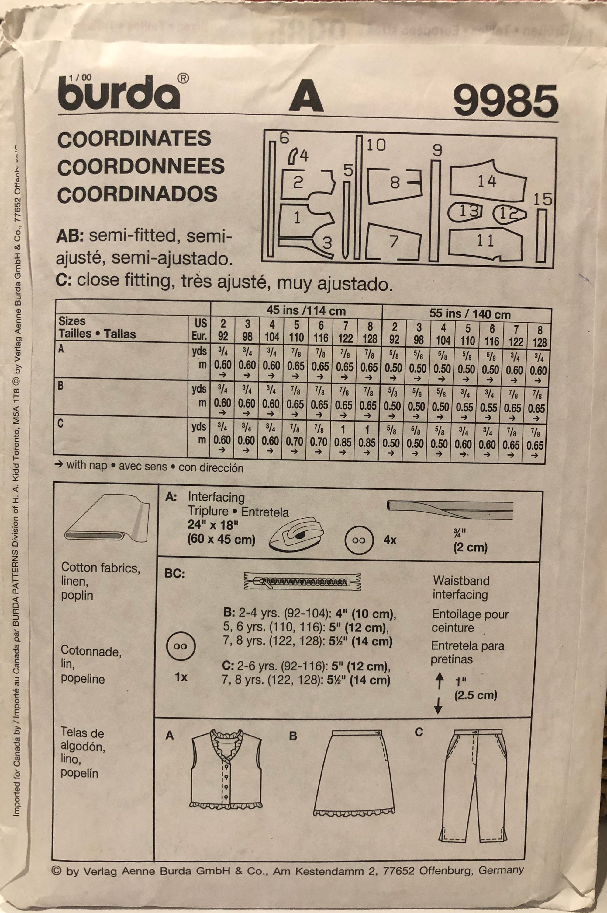 Vintage Burda Girls Fashion Pattern - Etsy