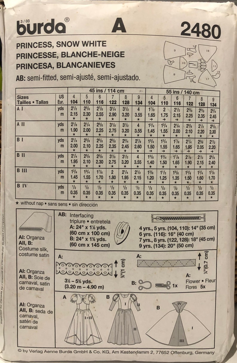 Vintage Burda Children's Costume Pattern - Etsy