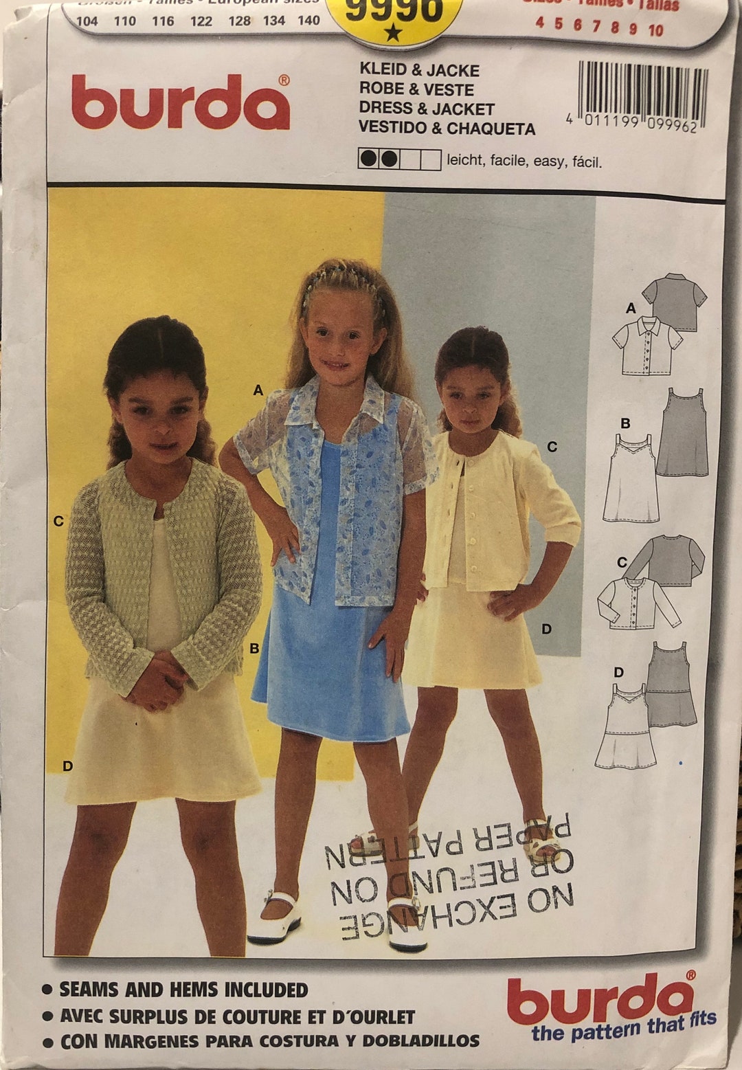 Vintage Burda Girls Fashion Pattern - Etsy