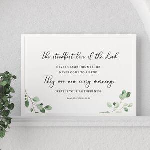 Lamentations 3:22-23 Great is Your Faithfulness Bible Verse Printable ...