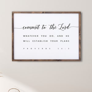 Proverbs 16:3 Commit to the Lord Bible Verse Wall Art, Printable Wall ...