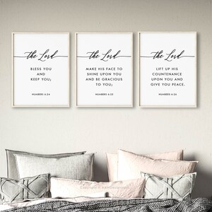 Set of 3 Bible Verse Wall Art, Printable Scripture, Numbers 6:24 Poster ...