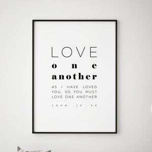 John 13:34 Love One Another Bible Verse Printable Wall Art, Modern Love ...