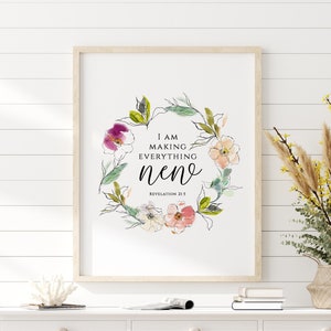 Revelation 21:5 Making Everything New Bible Verse Wall Art | Etsy
