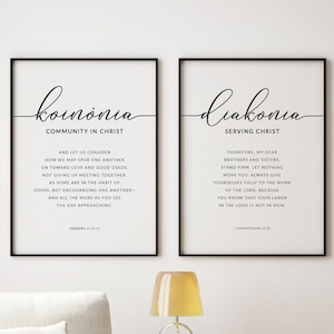 Hebrews 10:24-25 Koinonia Diakonia Bible Verse Printable Wall Art ...