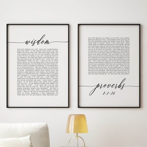 Proverbs 8 Wisdom Bible Verse Poster, Printable Wall Art, Scripture ...