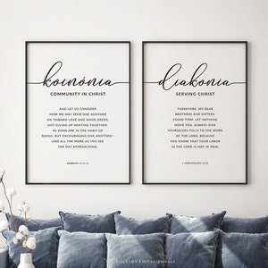 Hebrews 10:24-25 Koinonia Diakonia Bible Verse Printable Wall Art ...