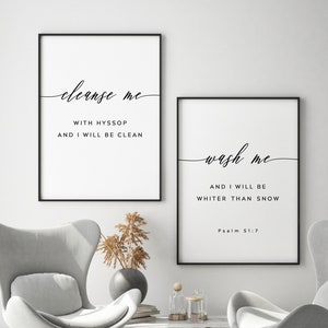 Psalm 51:7 Cleanse Me Wash Me Bible Verse Print, Scripture Download ...
