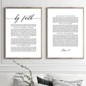 Hebrews 11 by Faith Scripture Wall Art, Printable Wall Art, Bible Verse ...