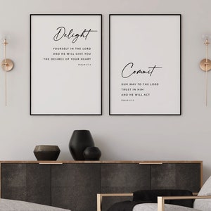 Psalm 37:4-5 Commit Our Way to the Lord Bible Verse Wall Art, Printable ...
