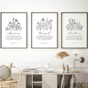 John 14:27 Hesed Shalom Bible Verse Wall Art, Set of 3 Printable Wall ...