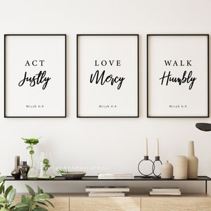 Micah 6:8 Act Justly Love Mercy Bible Verse Printable Wall - Etsy