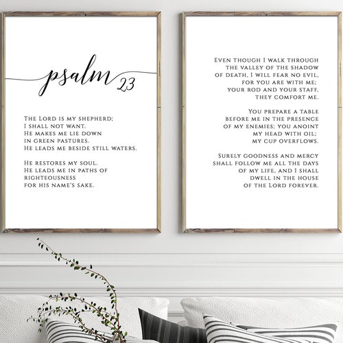 Psalm 23 Handwritten Art Print Bible Verse Wall Art - Etsy