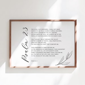 Psalm 23 KJV Bible Verse Printable Wall Art, Scripture Print Download ...