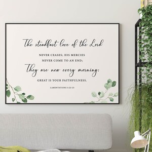 Lamentations 3:22-23 Great is Your Faithfulness Bible Verse Printable ...