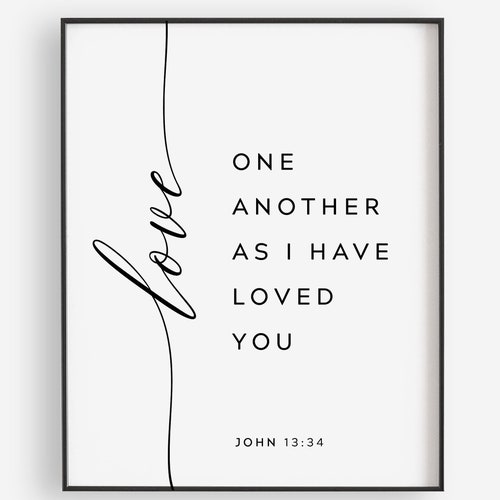 John 15:12 Love Each Other Bible Verse Wall Art Printable - Etsy