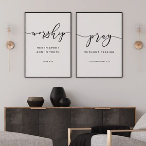 John 4:24 Worship Pray Bible Verse Wall Art, Printable Wall Art, Bible ...