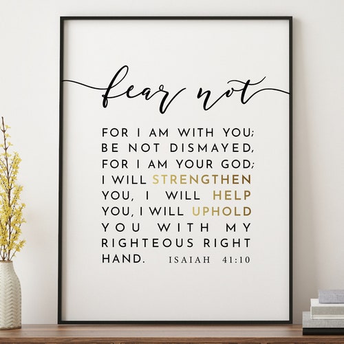 Isaiah 41:10 Bible Verse Wall Art Scripture Print for - Etsy