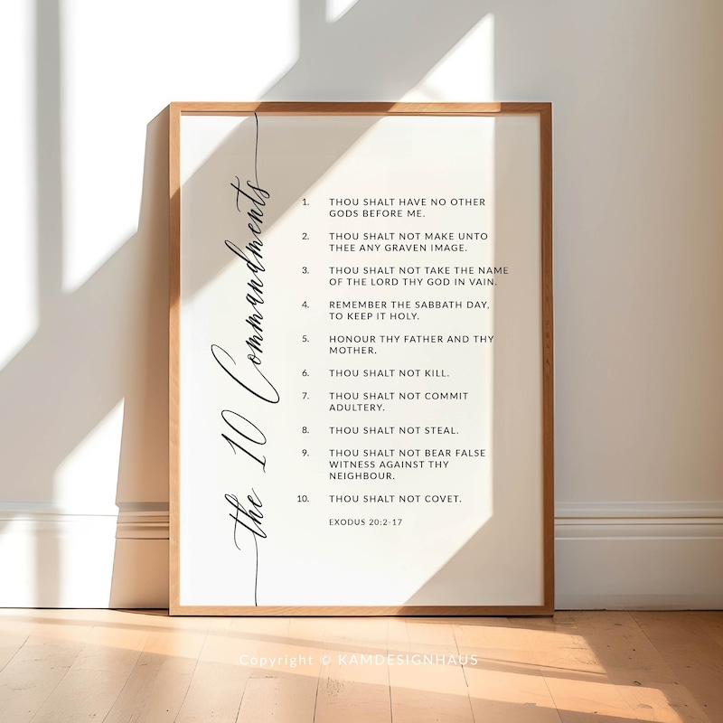 10 Commandments Wall Art - Etsy