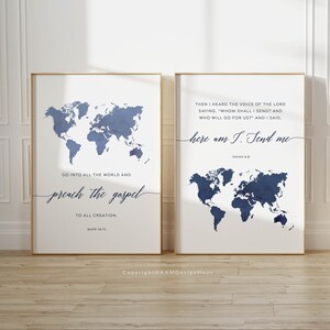 Isaiah 6:8 Set of 2 Bible Verse Wall Art, Printable Wall Art, Church ...