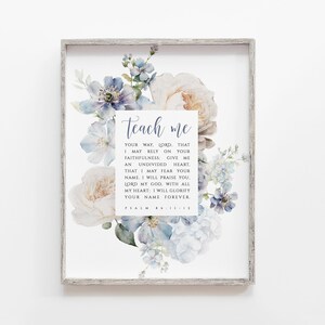 Psalm 86:11-12 Teach Me Bible Verse Wall Art, Printable Wall Art ...
