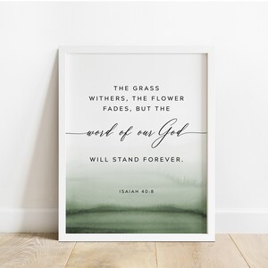 Isaiah 40:8 the Grass Withers Bible Verse Wall Art, Printable Wall Art ...