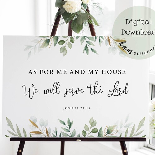 Joshua 24:15 We Will Serve the Lord Bible Verse Wall Art - Etsy