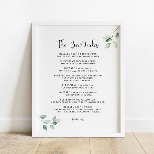 Printable Bible Verse Beatitudes - Etsy