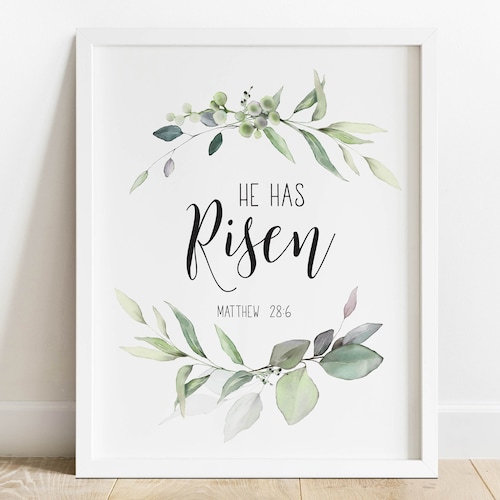 Matthew 28:6 Easter Bible Verse Print Printable Wall Art - Etsy
