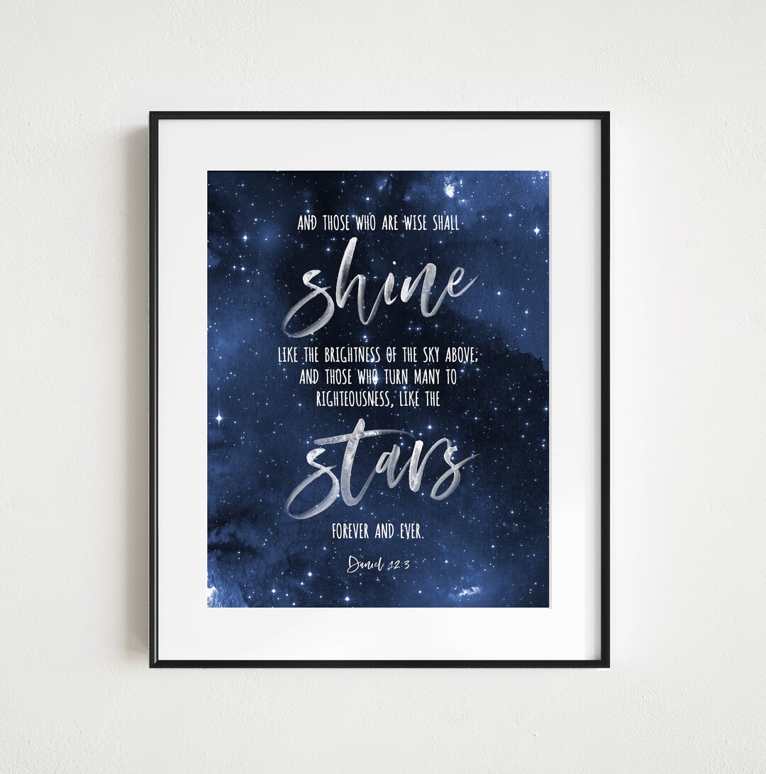 Daniel 12:3 Like the Stars Bible Verse Wall Art, Bible Verse Print ...