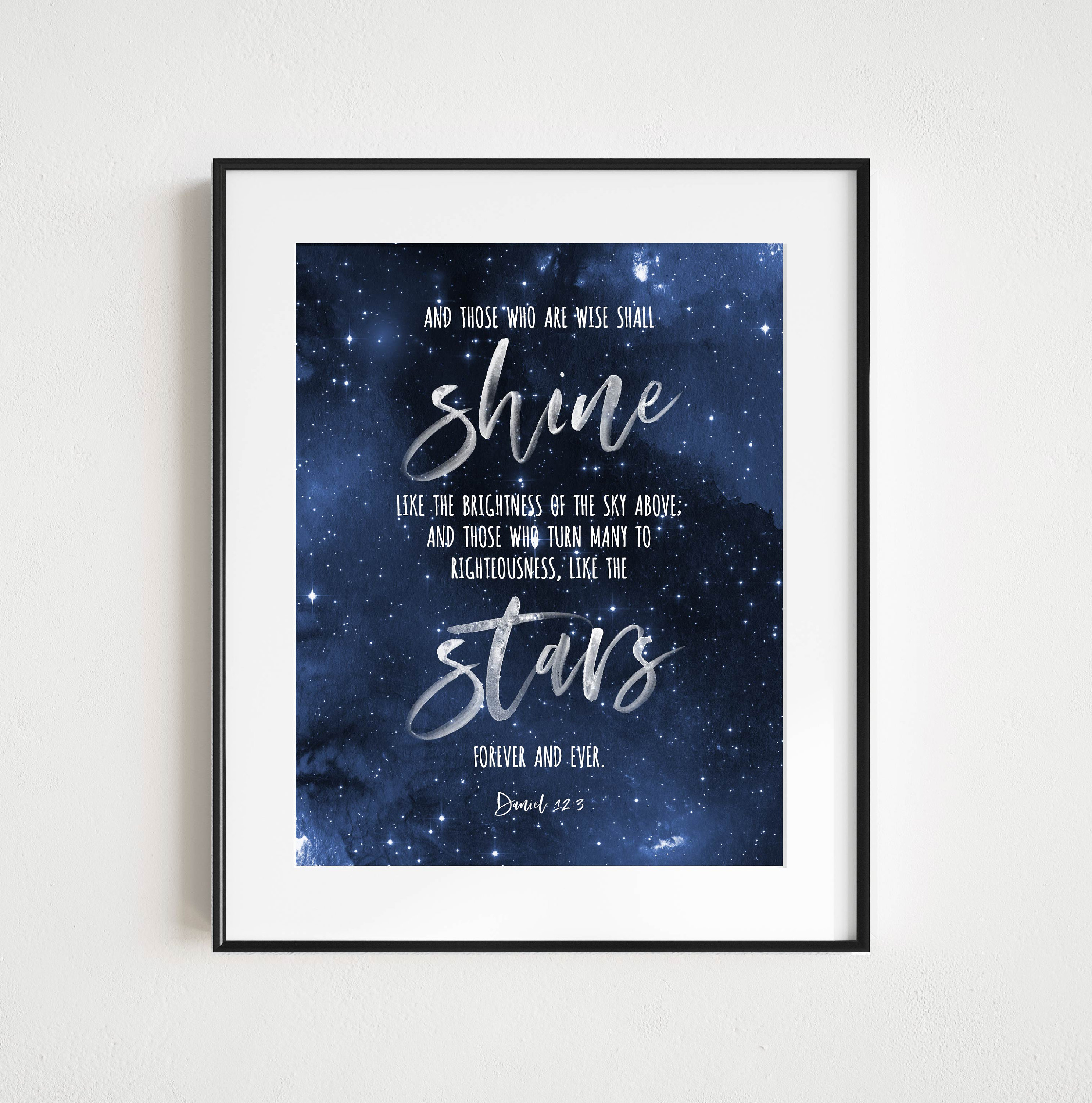 Daniel 12:3 Like the Stars Bible Verse Wall Art Bible Verse | Etsy