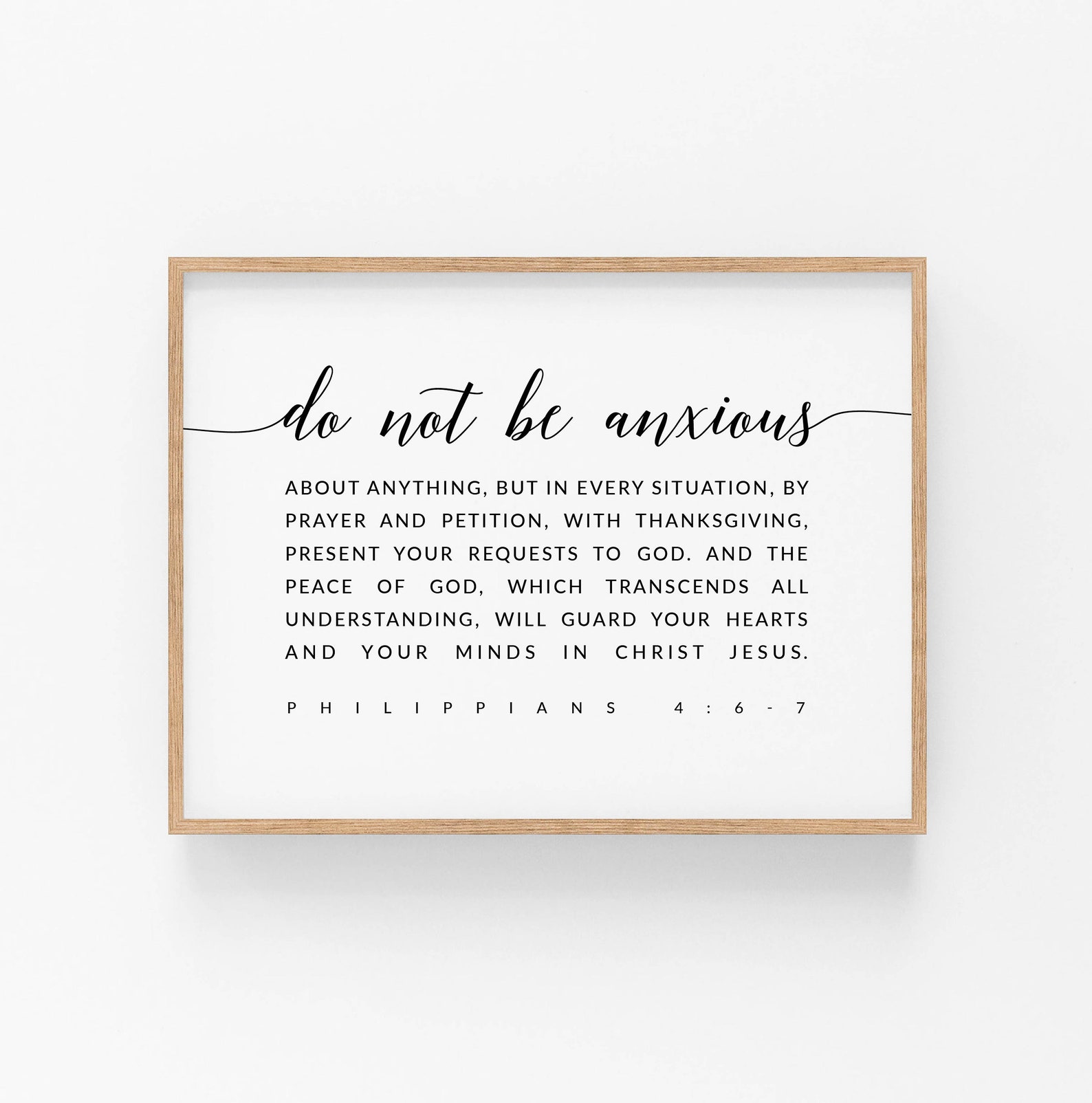 Philippians 4:6-7 Do Not Be Anxious Bible Verse Printable Wall Art ...