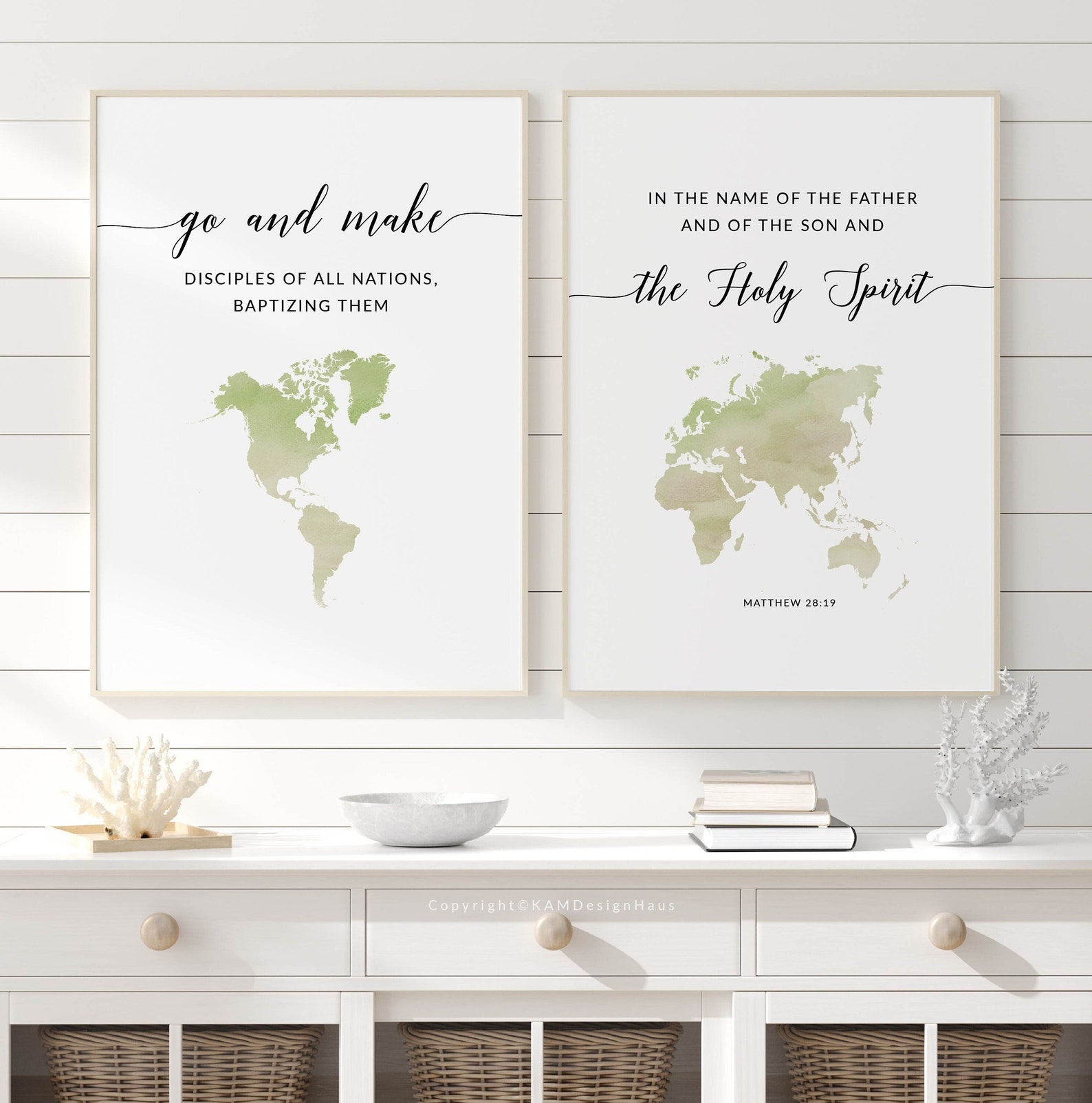 Matthew 28:19 Go and Make Disciples Bible Verse Wall Art Set - Etsy