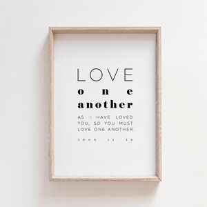 John 13:34 Love One Another Bible Verse Printable Wall Art, Modern Love ...