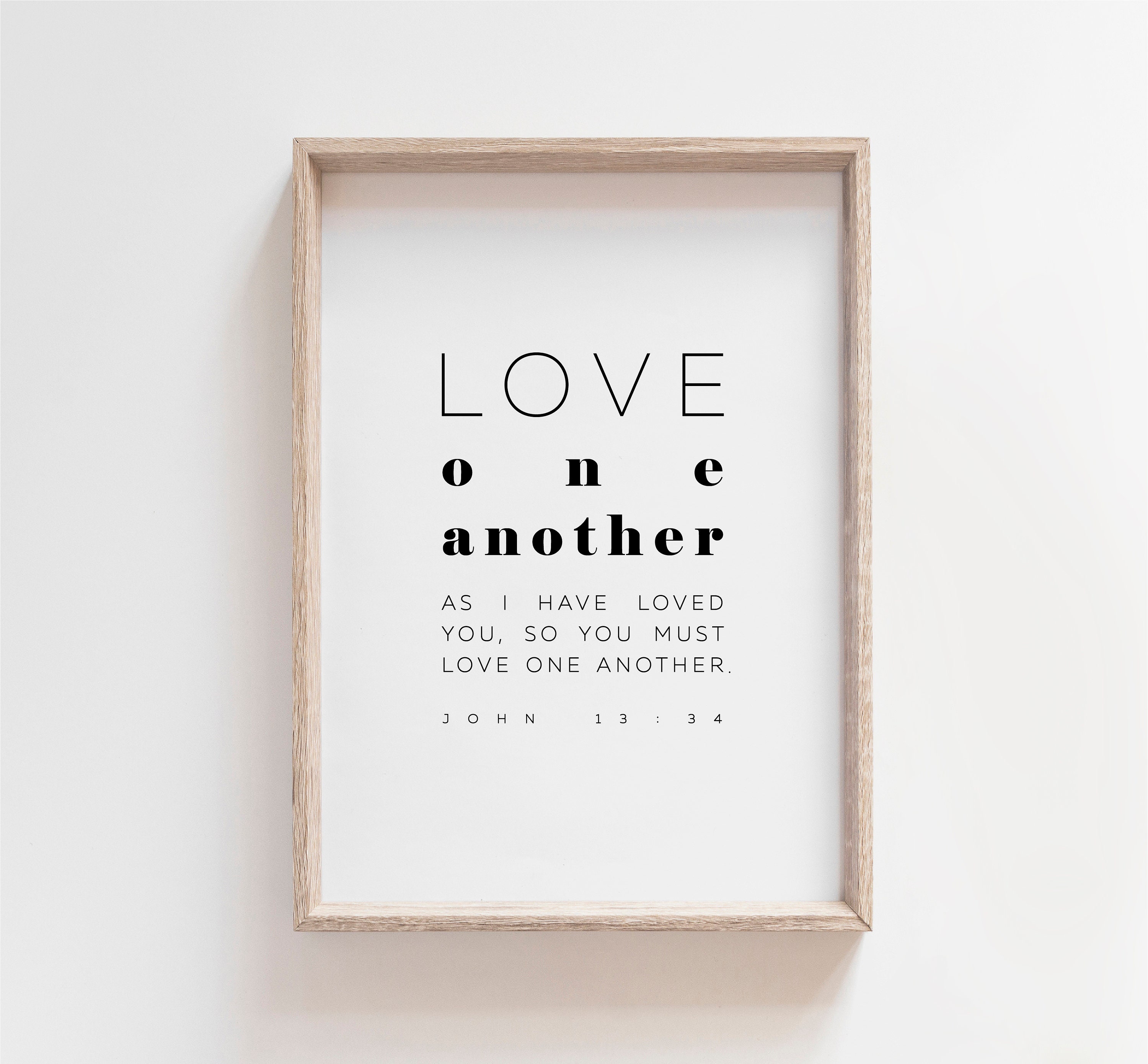 John 13:34 Love One Another Bible Verse Printable Wall Art | Etsy