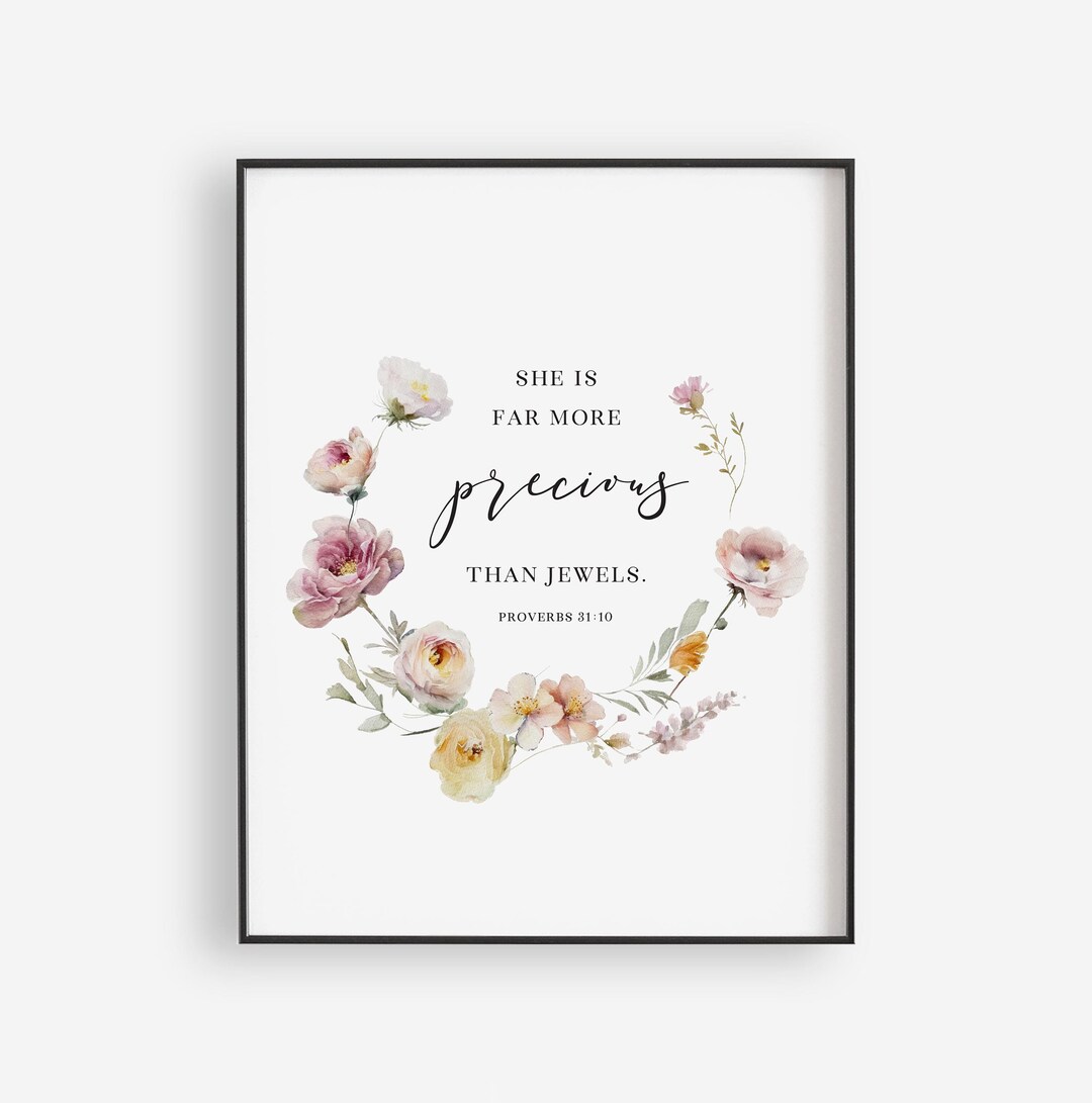Proverbs 31:10 ESV Mothers Day Gift Bible Verse Printable - Etsy