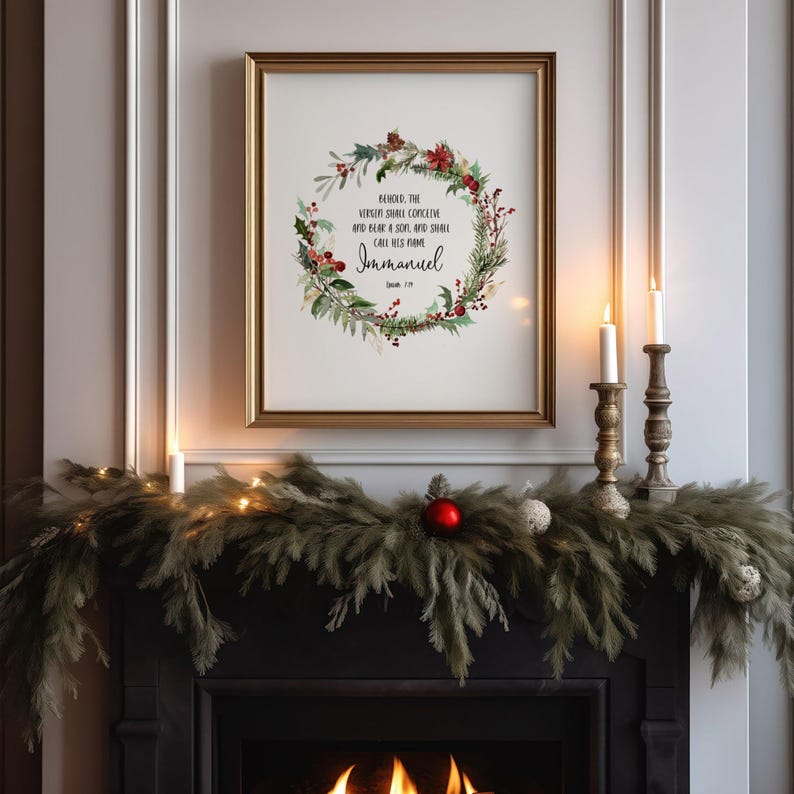Isaiah 7:14 ESV Christmas Printable, Bible Verse Card Download ...