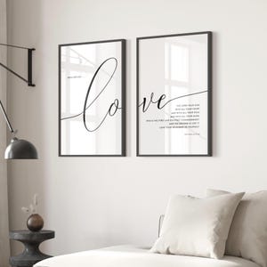 Matthew 22:37-39 Love the Lord Bible Verse Wall Art, Scripture Poster ...