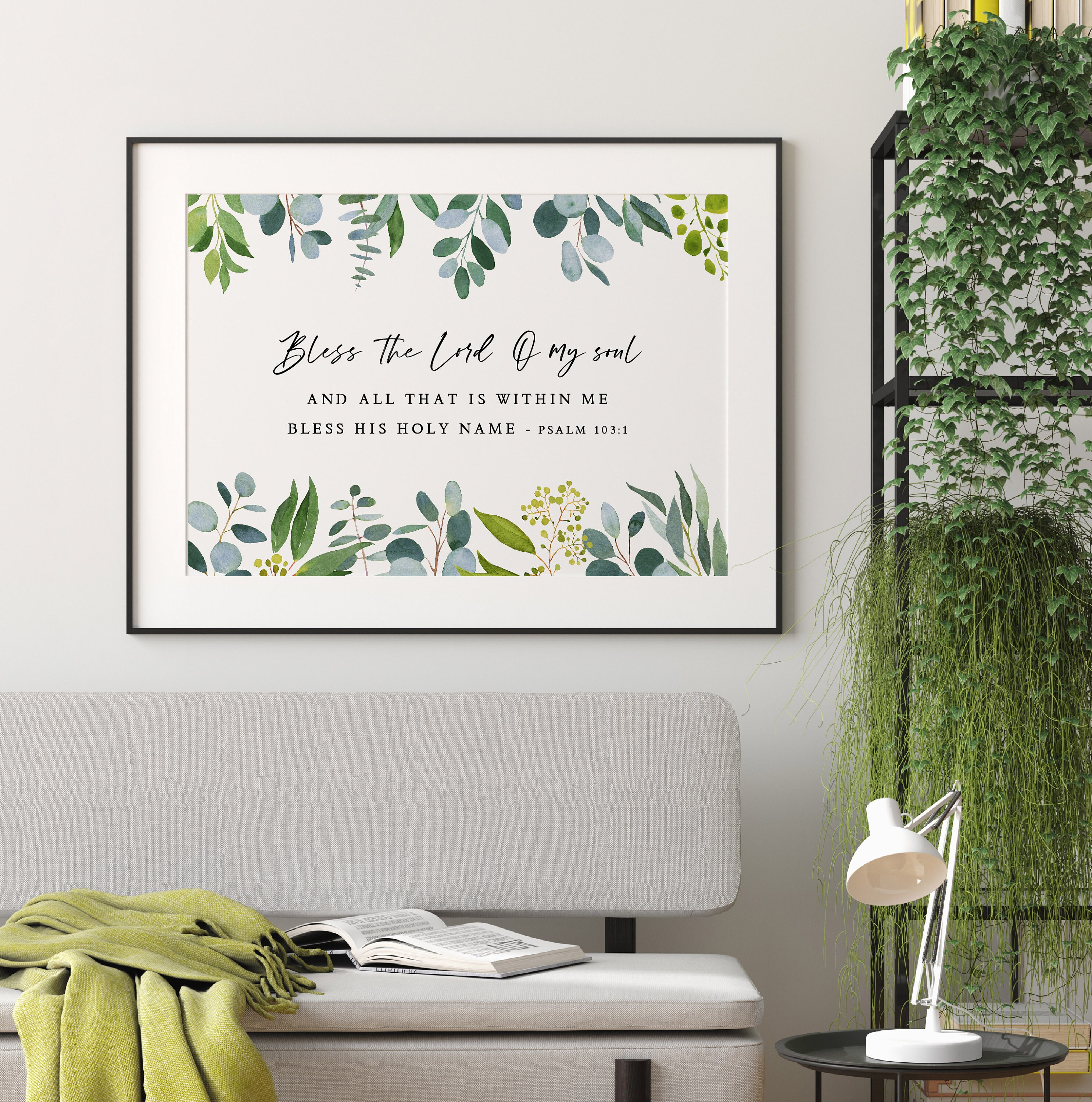 Psalm 103:1 Bless the Lord O My Soul Bible Verse Wall Art, Printable ...