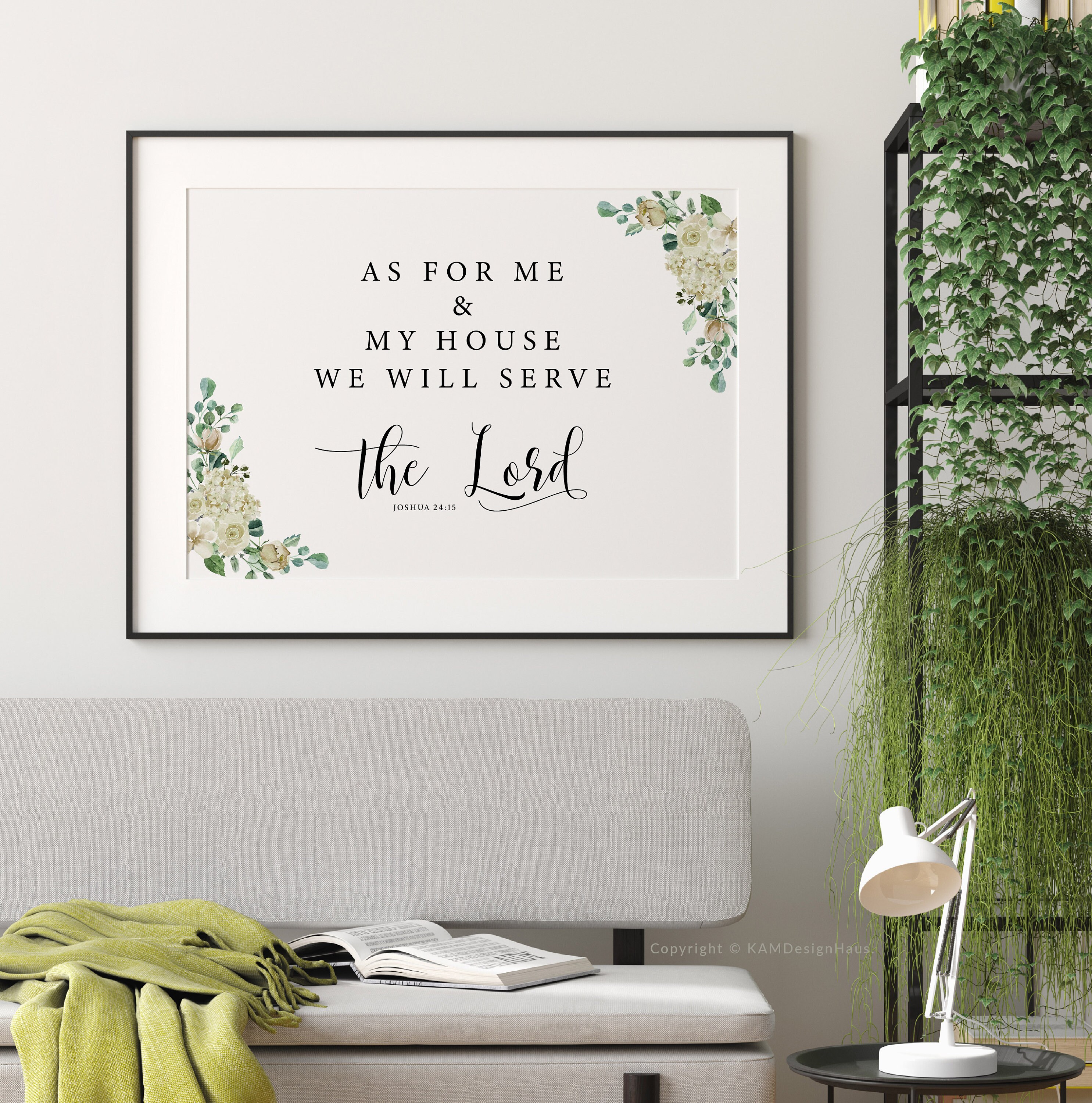 Joshua 24:15 Scripture Wall Art Printable Wall Art Christian - Etsy
