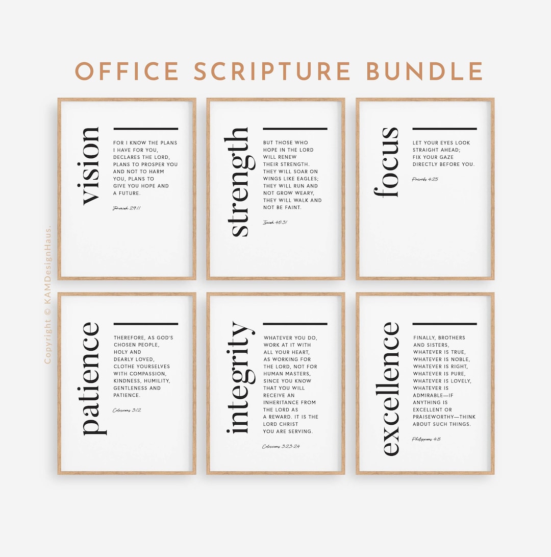 Office Scripture, Bible Verse Printable Wall Art, Christian Print ...