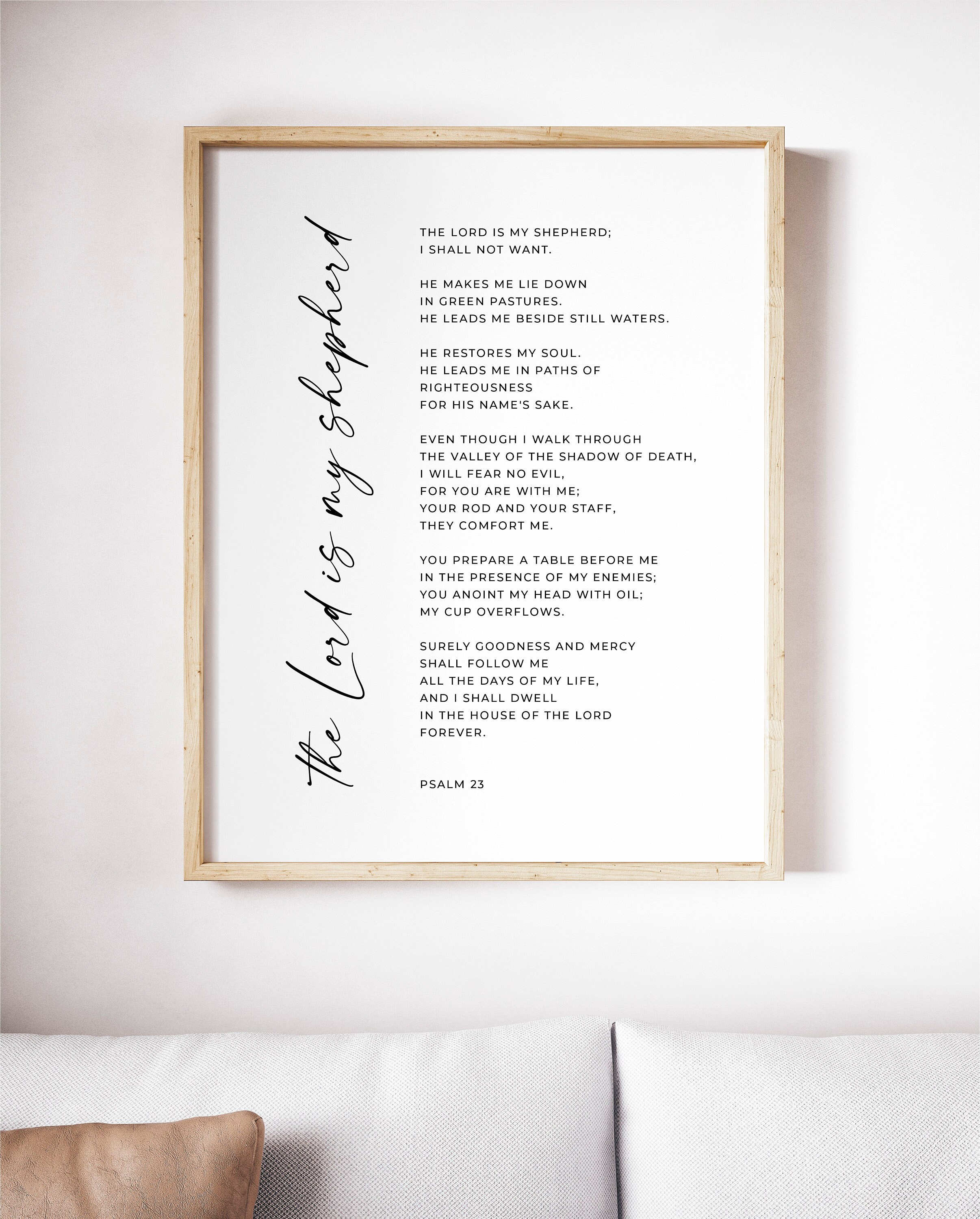 Psalm 23 Modern Bible Verse Wall Art the Lord is My Shepherd | Etsy
