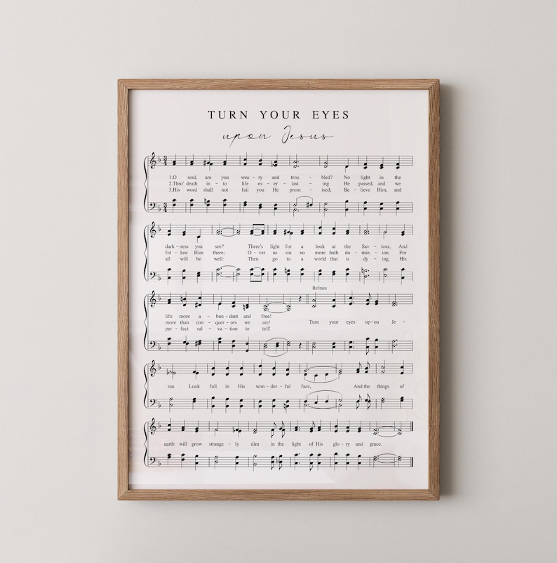 Turn Your Eyes Upon Jesus, Hymn Sheet Music Wall Art, Worship Song ...