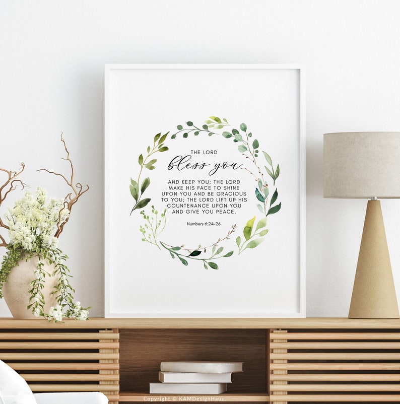 Numbers 6:24-26 ESV Bless You Bible Verse Wall Art Scripture - Etsy