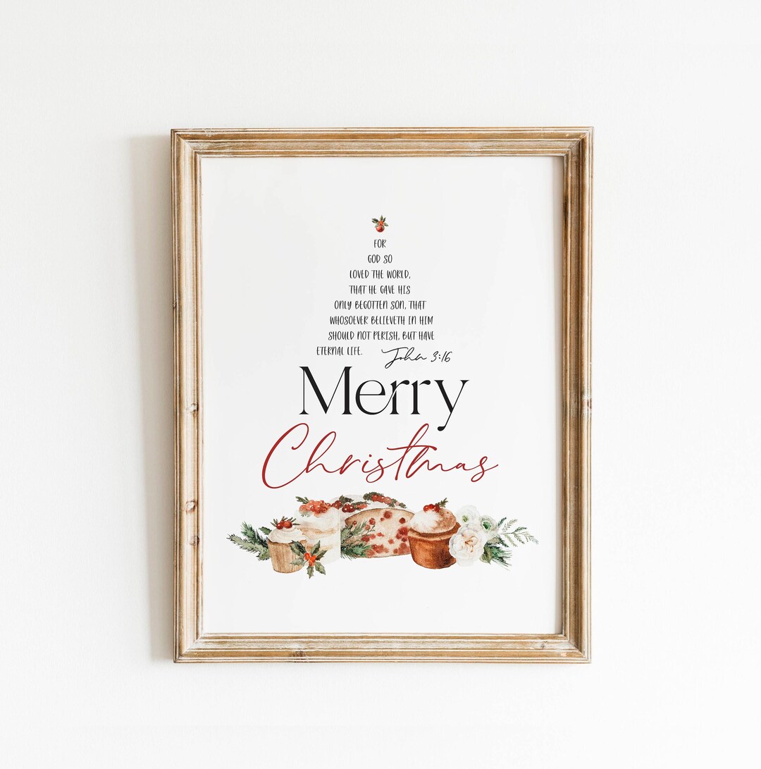 John 3:16 Christmas Bible Verse Print Download, Christmas Printable ...