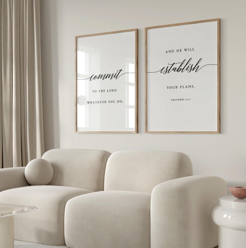 Proverbs 16:3 Commit to the Lord Bible Verse Wall Art, Printable Wall ...