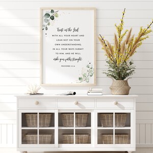 Proverbs 3:5-6 Trust in the Lord Bible Verse Wall Art, Printable Wall ...
