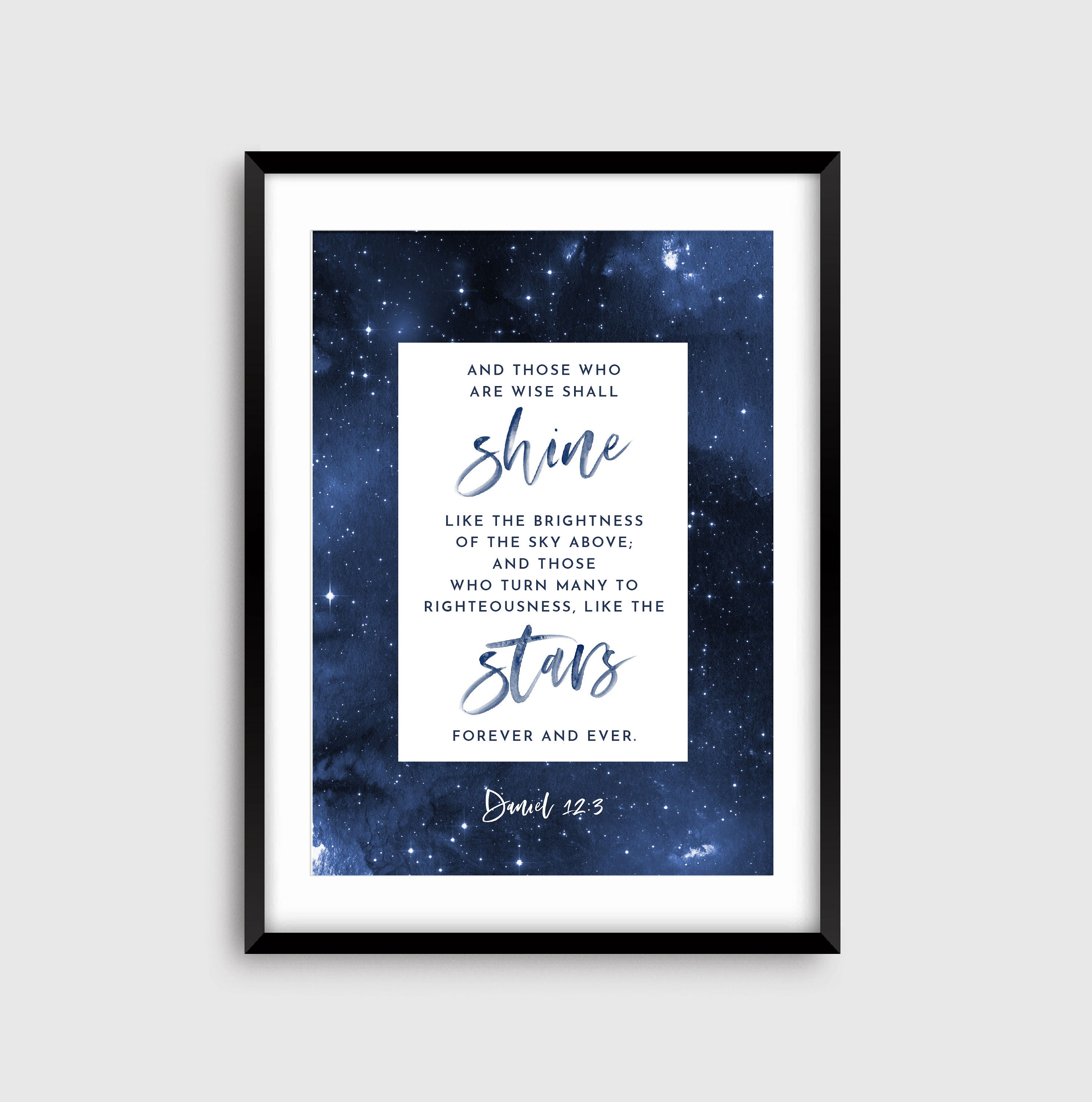 Daniel 12:3 Like The Stars Bible Verse Wall Art Bible Verse | Etsy